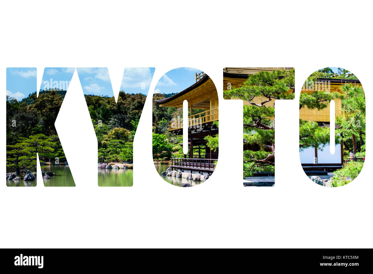 Word KYOTO over Famous Golden Pavilion Stock Photo - Alamy