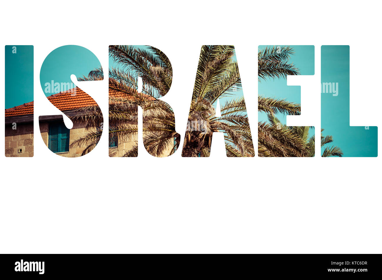 Word ISRAEL over national symbols Stock Photo - Alamy