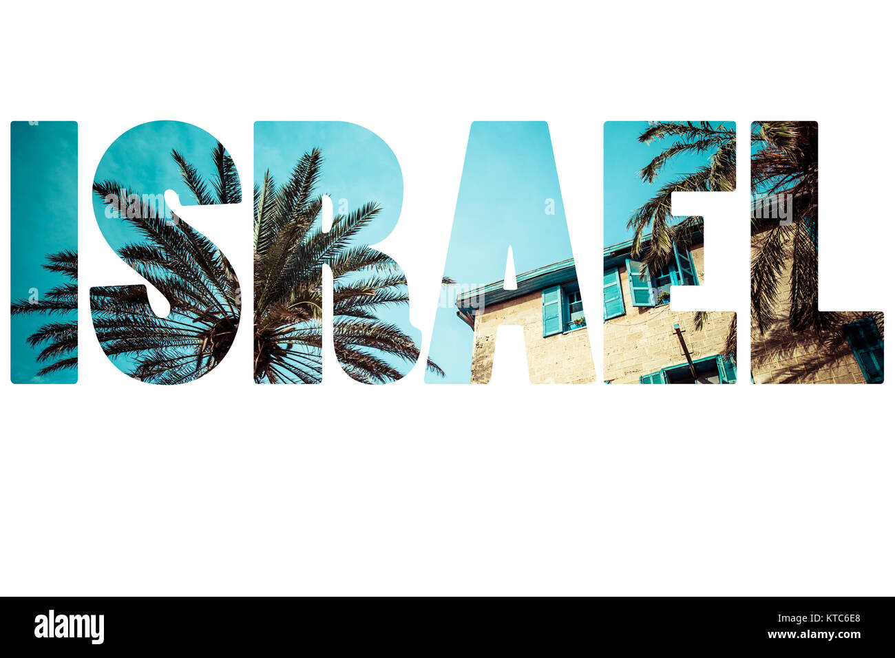 Word ISRAEL over national symbols Stock Photo - Alamy