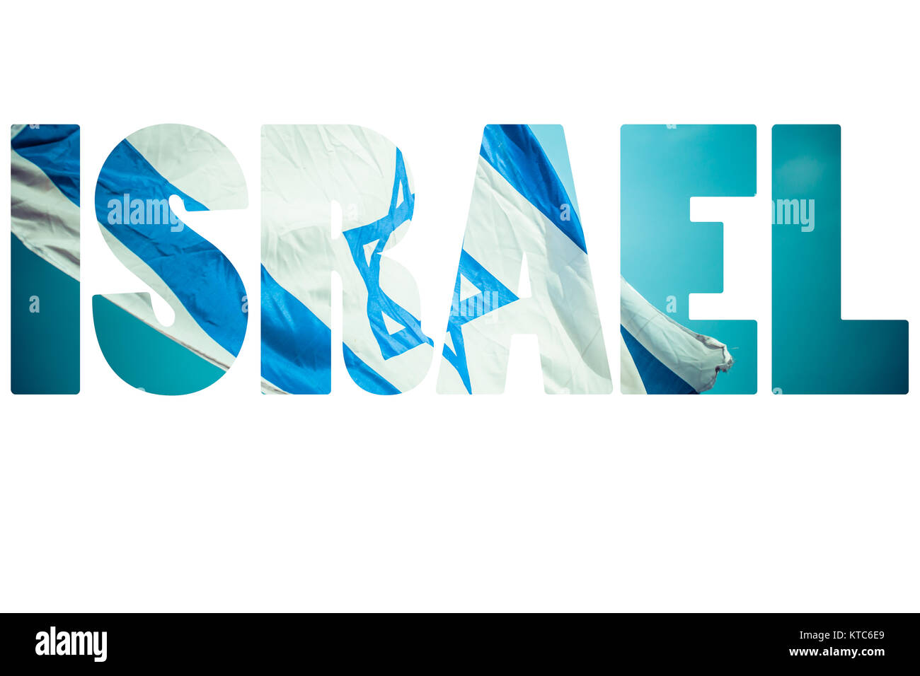 Word ISRAEL over national symbols Stock Photo - Alamy