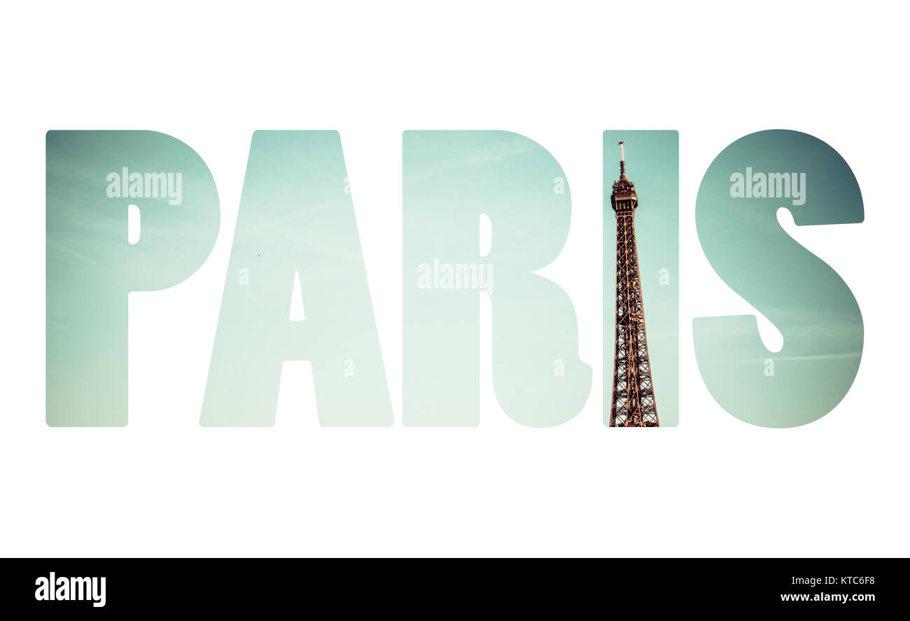 Paris word eiffel tower hi-res stock photography and images - Alamy