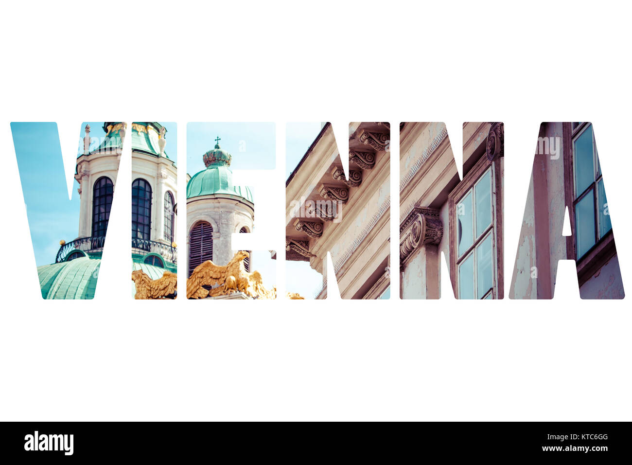 Word VIENNA symbolic places in Austria Stock Photo - Alamy