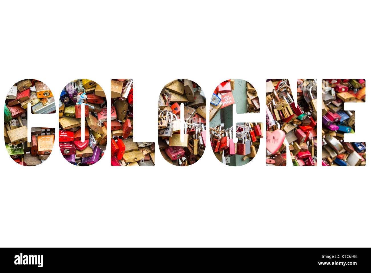 Word COLOGNE Thousands of love locks Stock Photo - Alamy