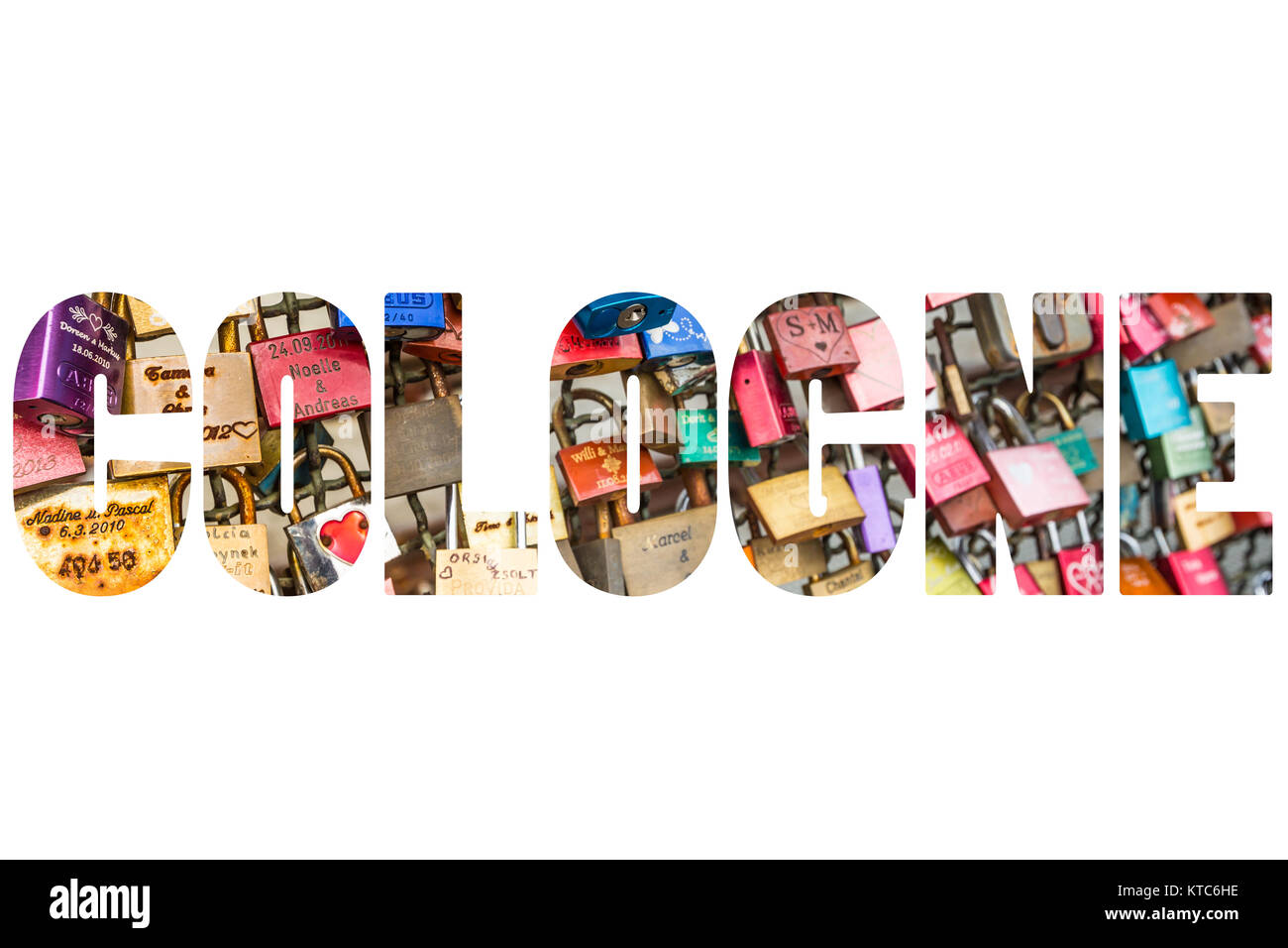 Word COLOGNE Thousands of love locks Stock Photo - Alamy