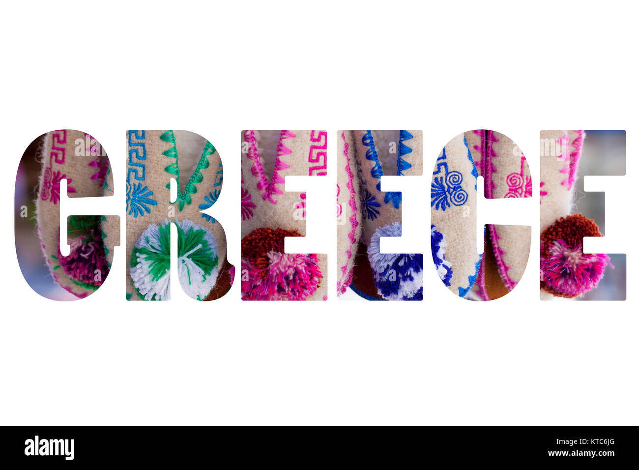 Word GREECE over natural paradise Stock Photo - Alamy