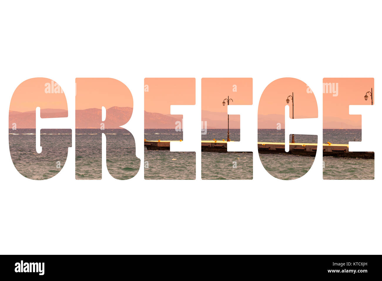 Word GREECE over natural paradise Stock Photo - Alamy