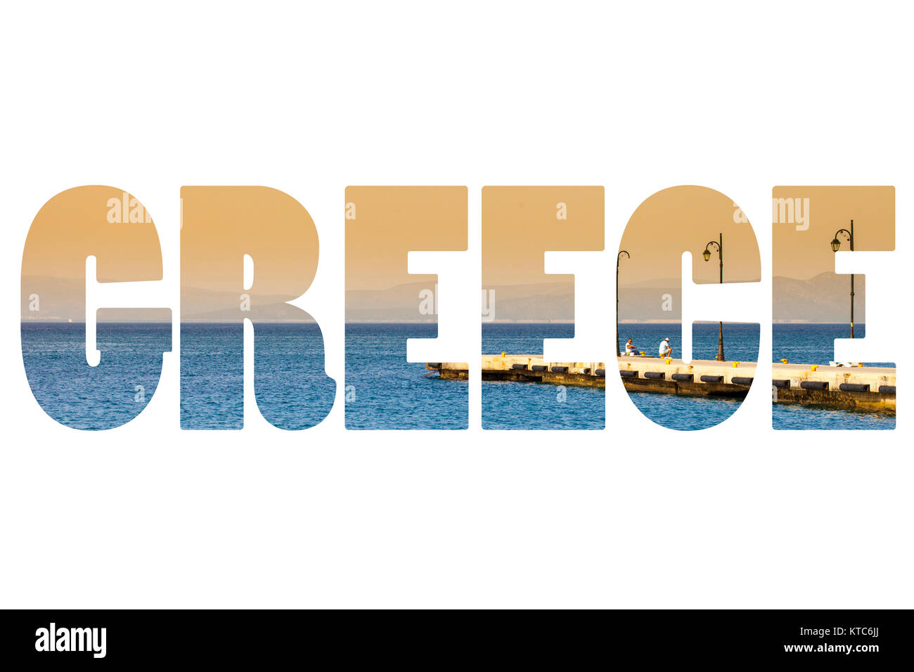 Word GREECE over natural paradise Stock Photo - Alamy