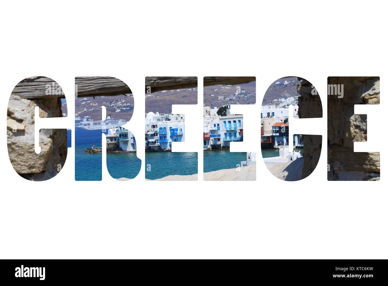 Word GREECE over traditional places Stock Photo - Alamy
