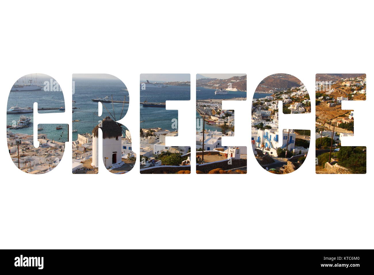 Word GREECE over traditional places Stock Photo - Alamy