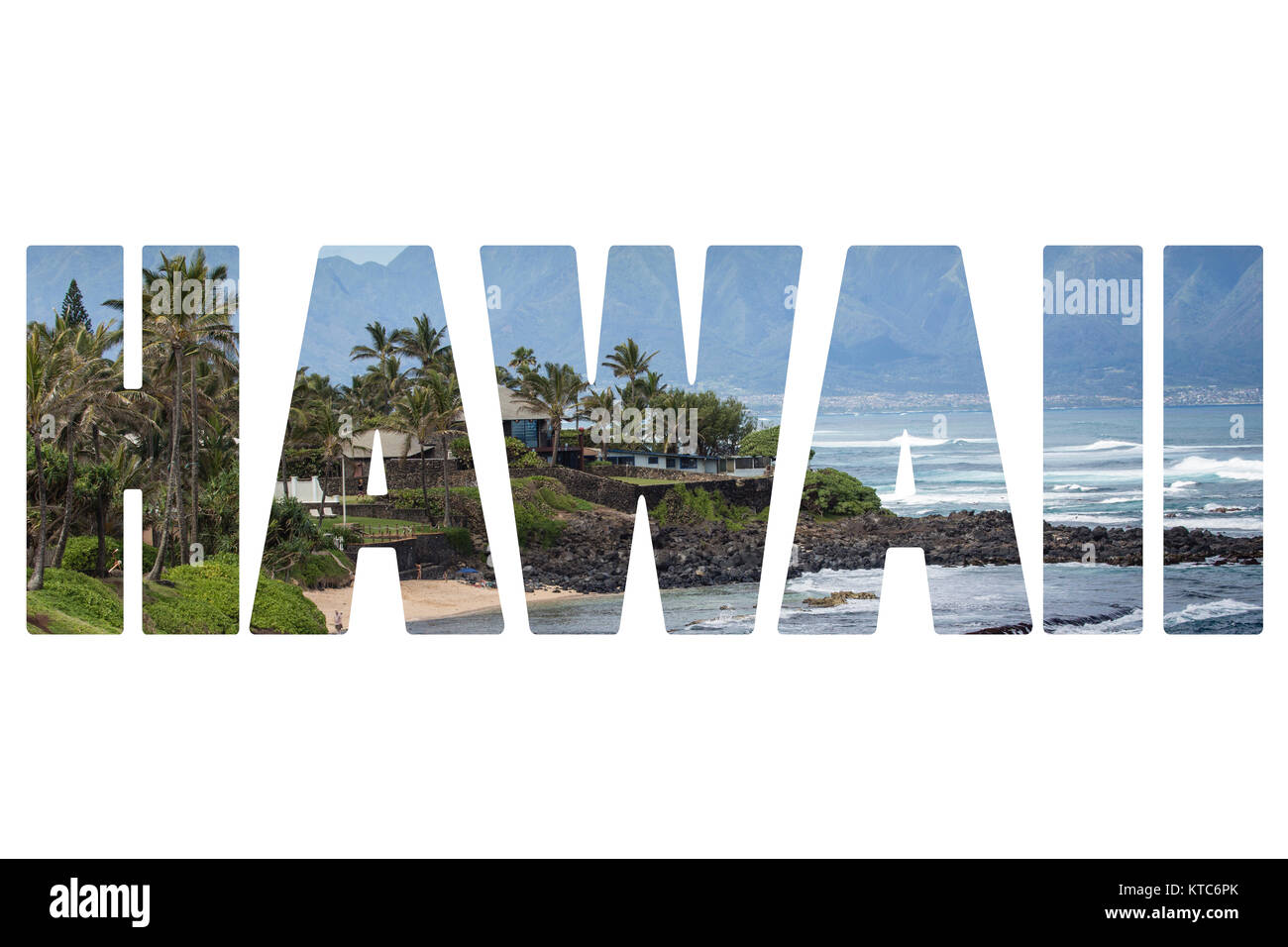 Word HAWAII over popular places Stock Photo - Alamy
