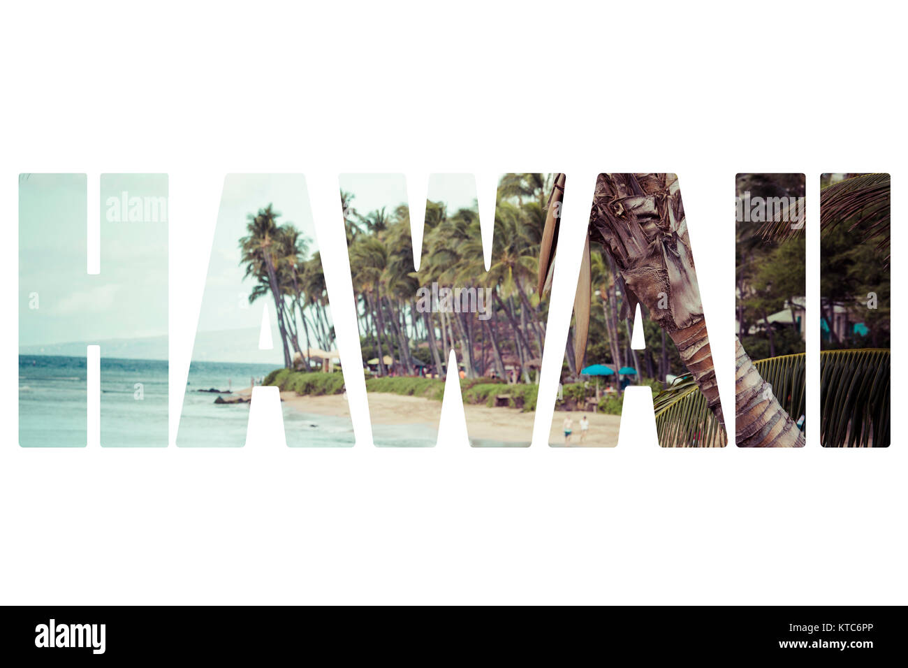 Word HAWAII over popular places Stock Photo - Alamy