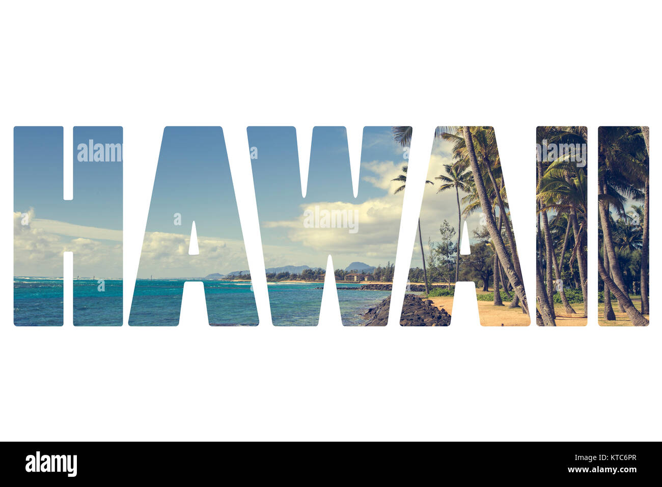 Word HAWAII over popular places Stock Photo - Alamy