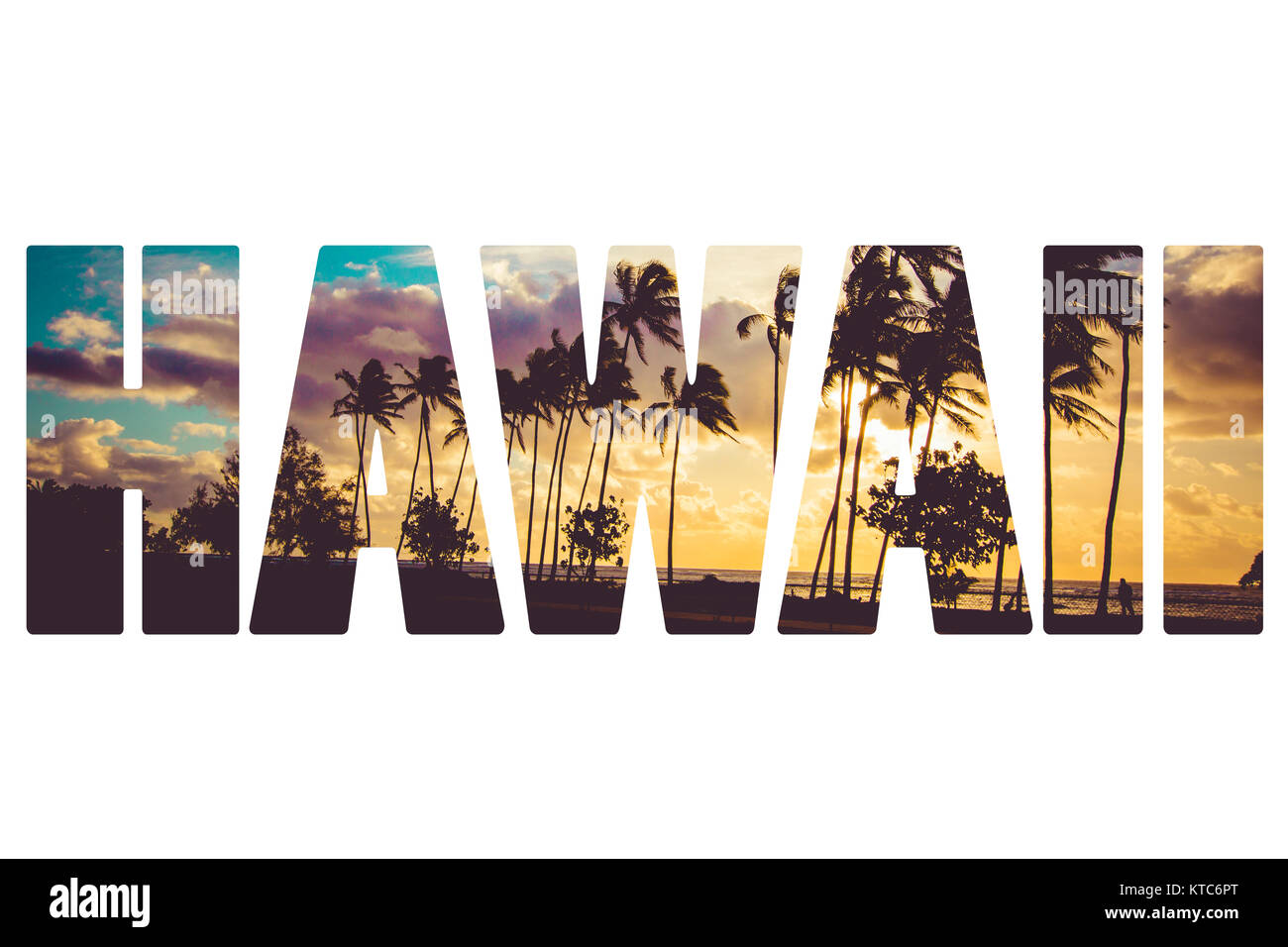 Word HAWAII over popular places Stock Photo - Alamy