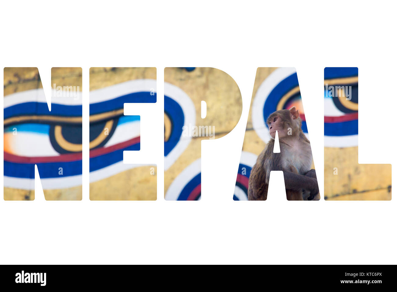 Word NEPAL over national symbols Stock Photo - Alamy