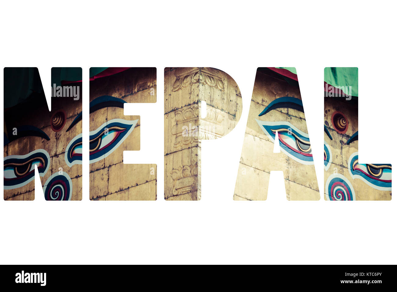 Word NEPAL over national symbols Stock Photo - Alamy