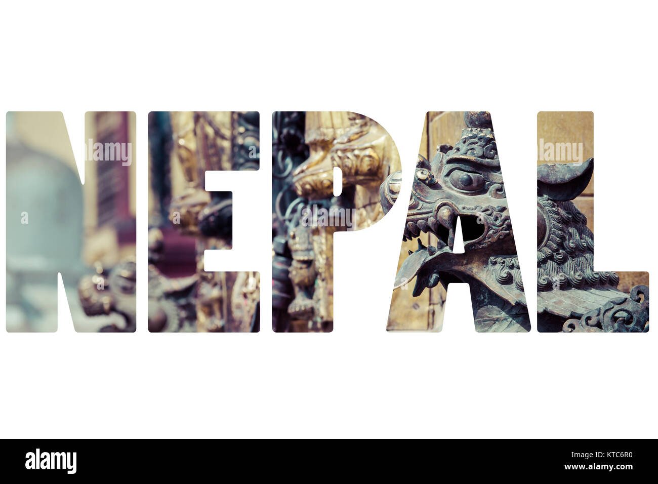 Word NEPAL over national symbols Stock Photo - Alamy