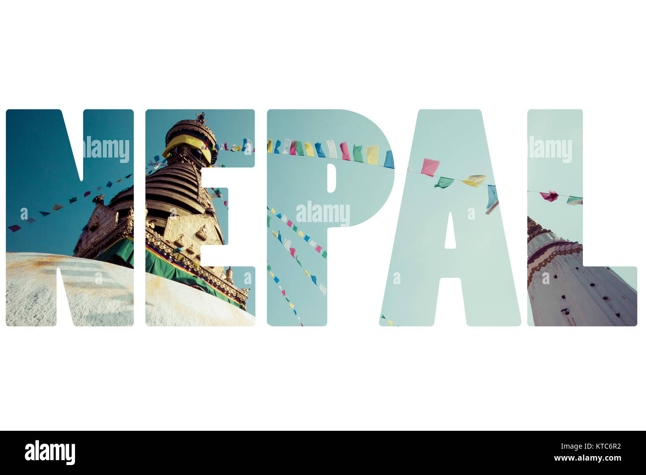 Word NEPAL over national symbols Stock Photo - Alamy