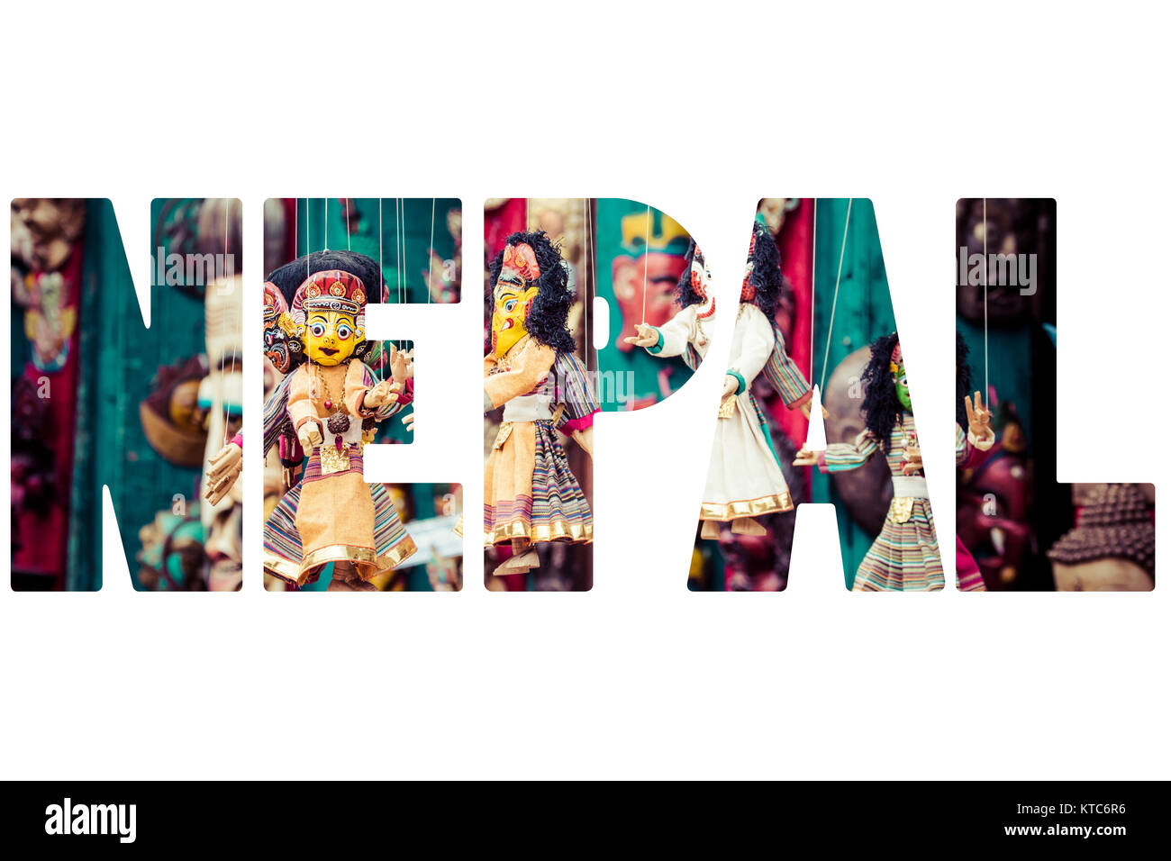 Word NEPAL over national symbols Stock Photo - Alamy