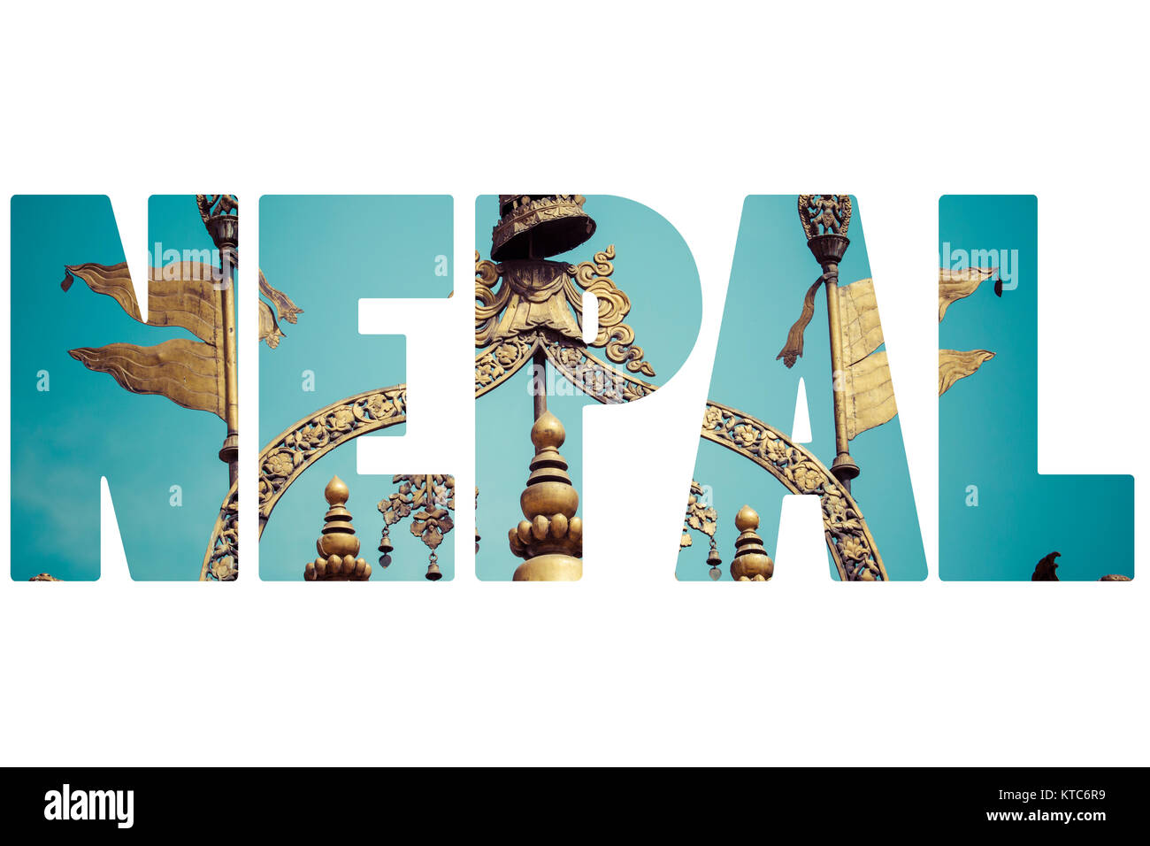 Word NEPAL over national symbols Stock Photo - Alamy