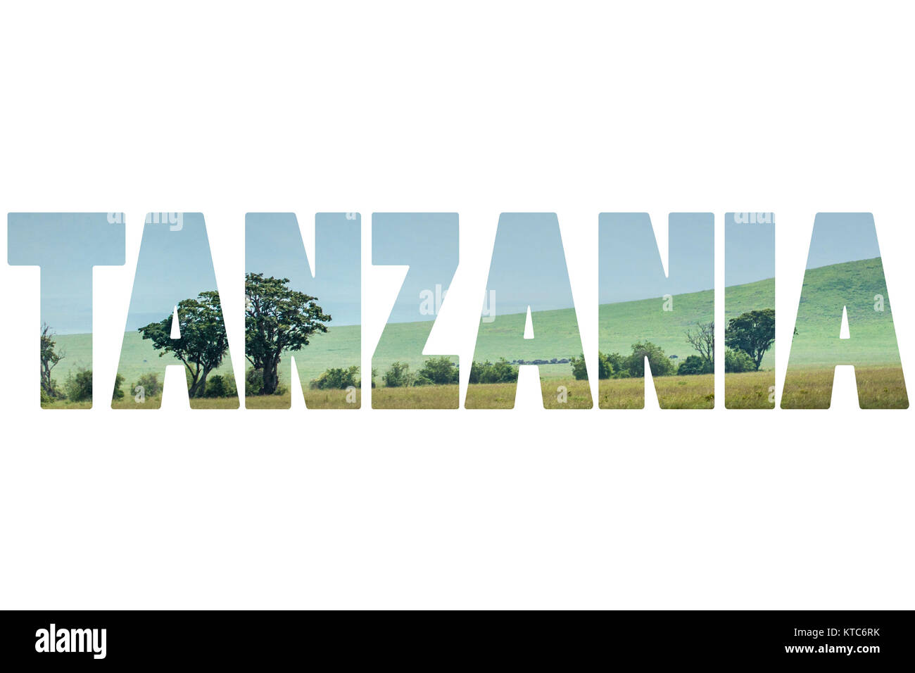 Word TANZANIA over wild animals Stock Photo - Alamy