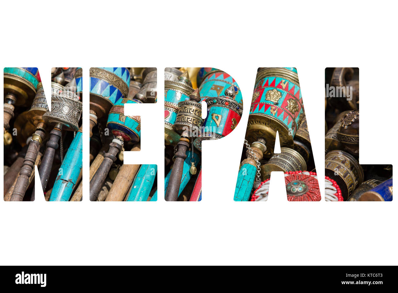 Word NEPAL over national symbols Stock Photo - Alamy