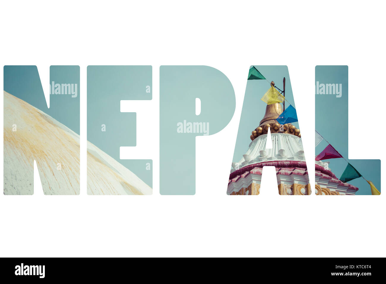 Word NEPAL over national symbols Stock Photo - Alamy