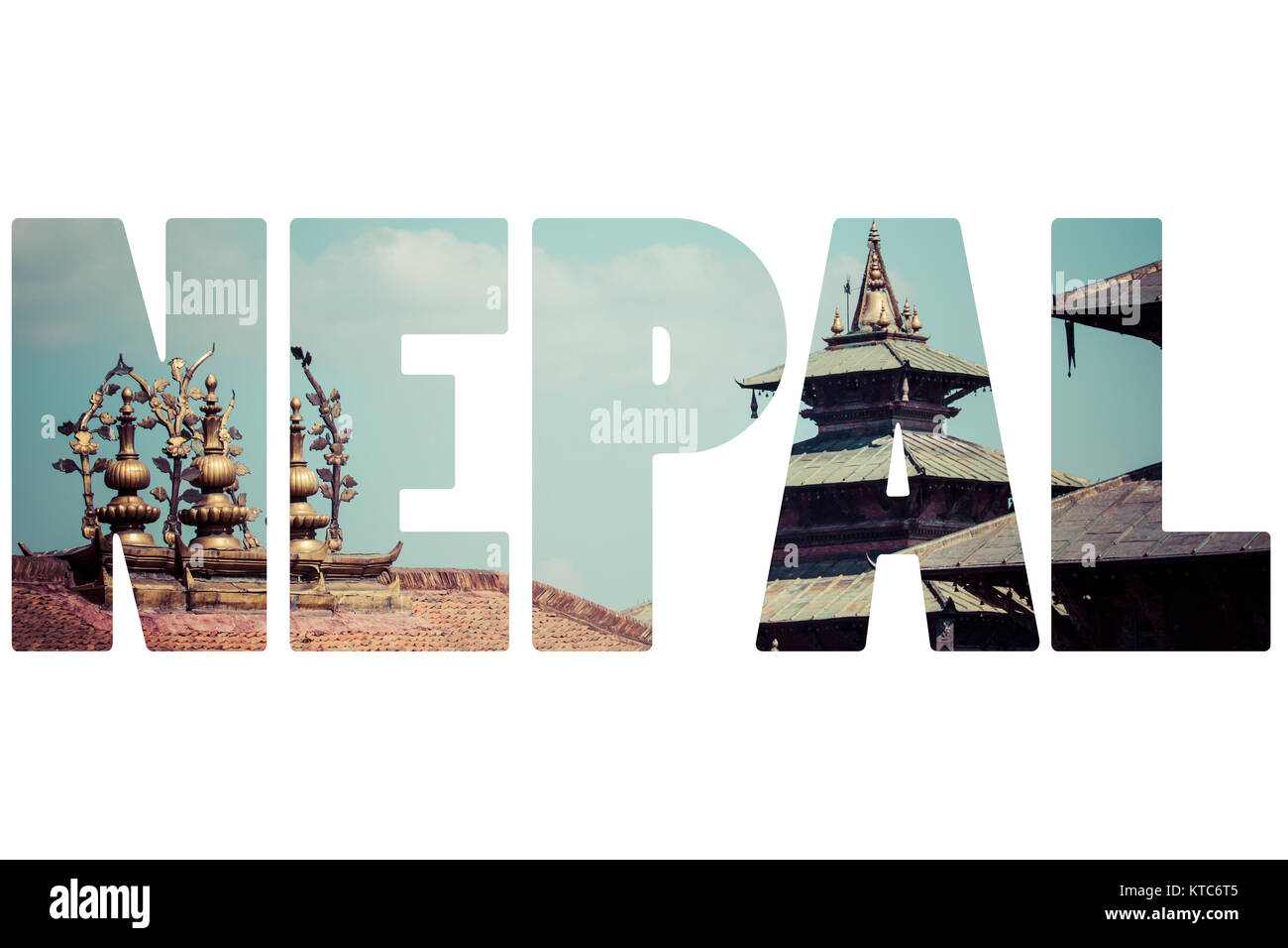 Word NEPAL over national symbols Stock Photo - Alamy