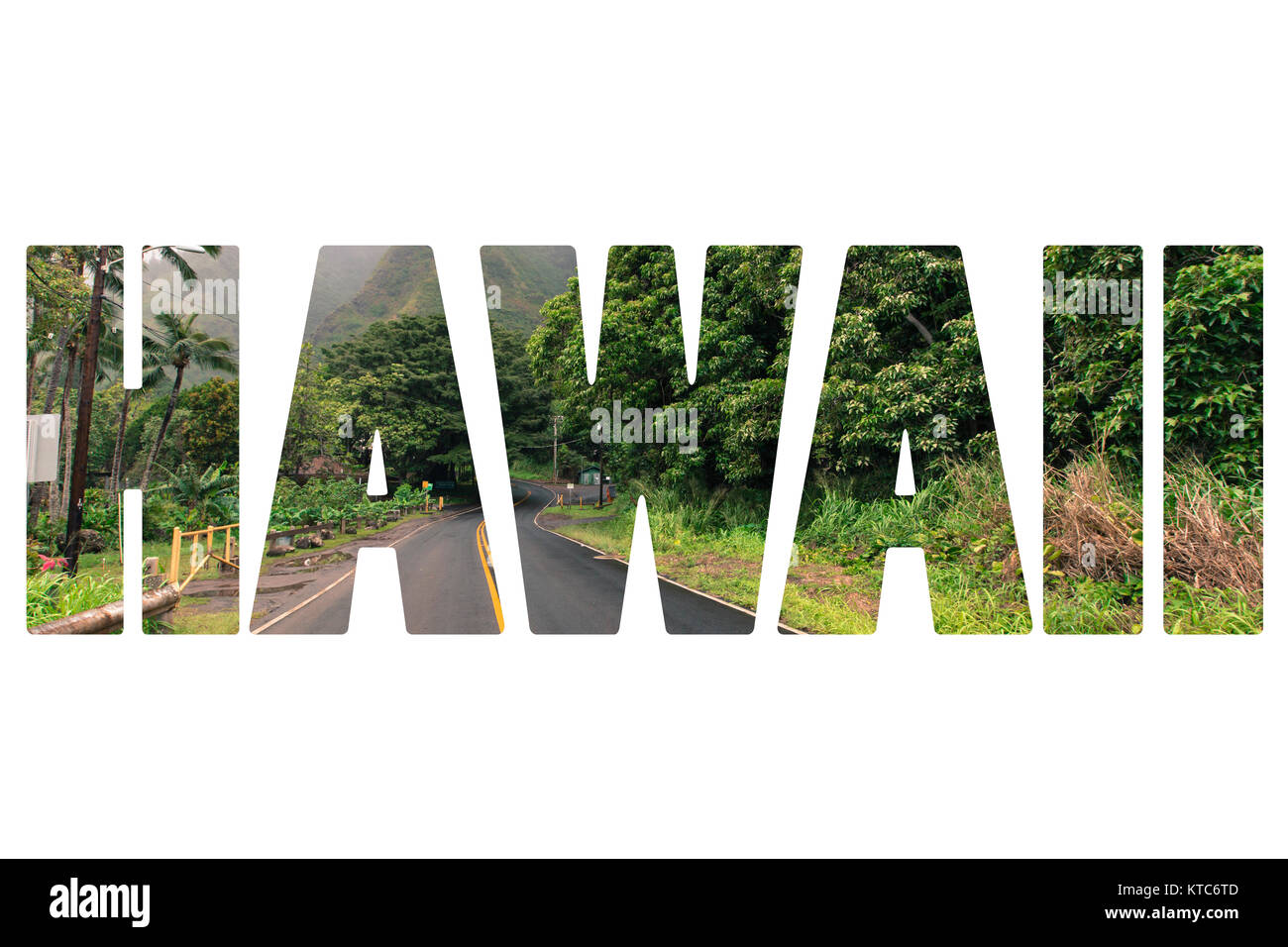 Word HAWAII over popular places Stock Photo - Alamy