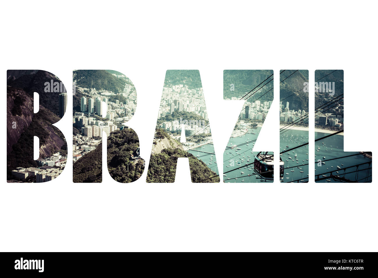 Word BRASIL over famous places in Rio de Janeiro Stock Photo - Alamy