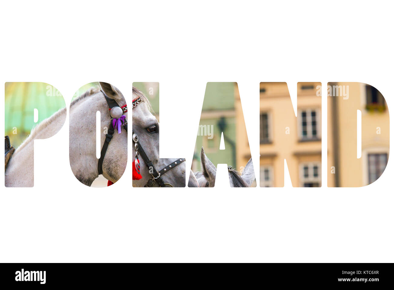 Word POLAND over symbols in Karkow Stock Photo - Alamy