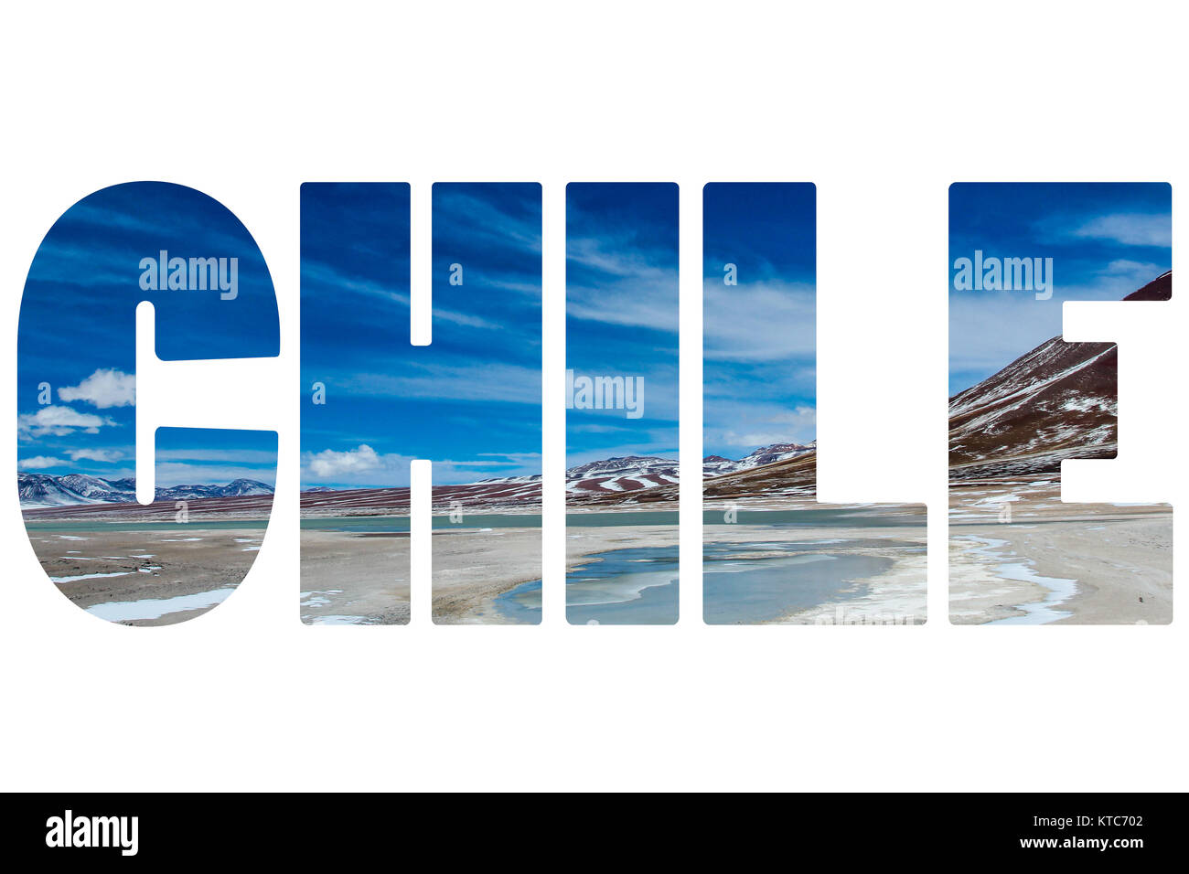 Word CHILE over snow desert Stock Photo - Alamy