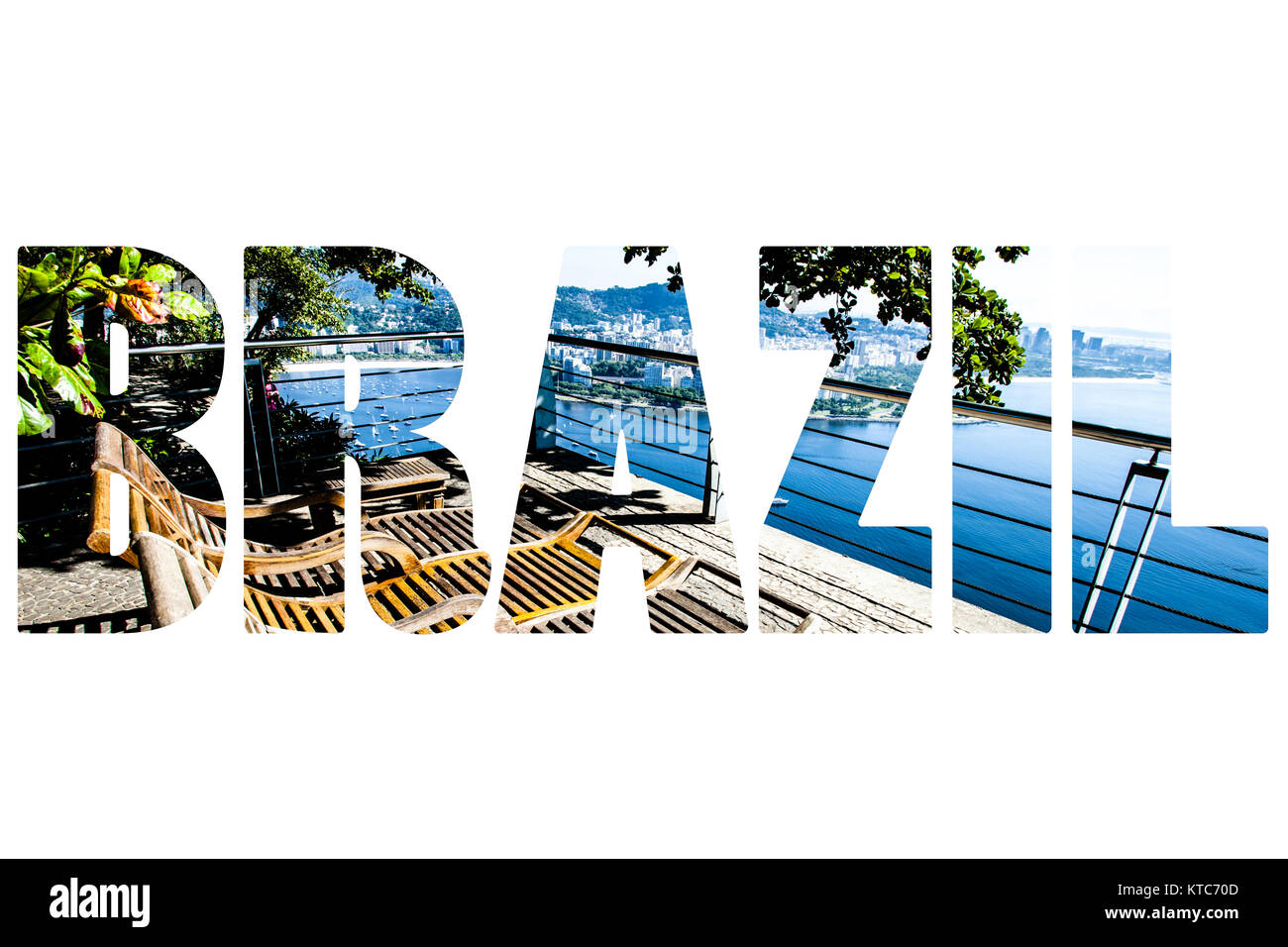 Word BRAZIL over symbolic places Stock Photo - Alamy