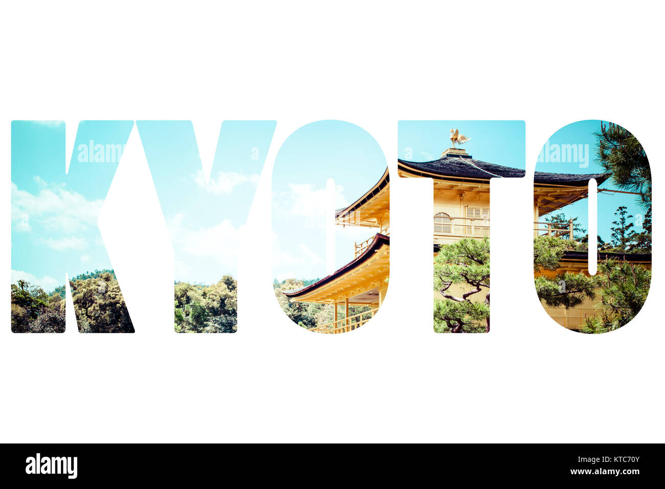 Word KYOTO over Famous Golden Pavilion Stock Photo - Alamy