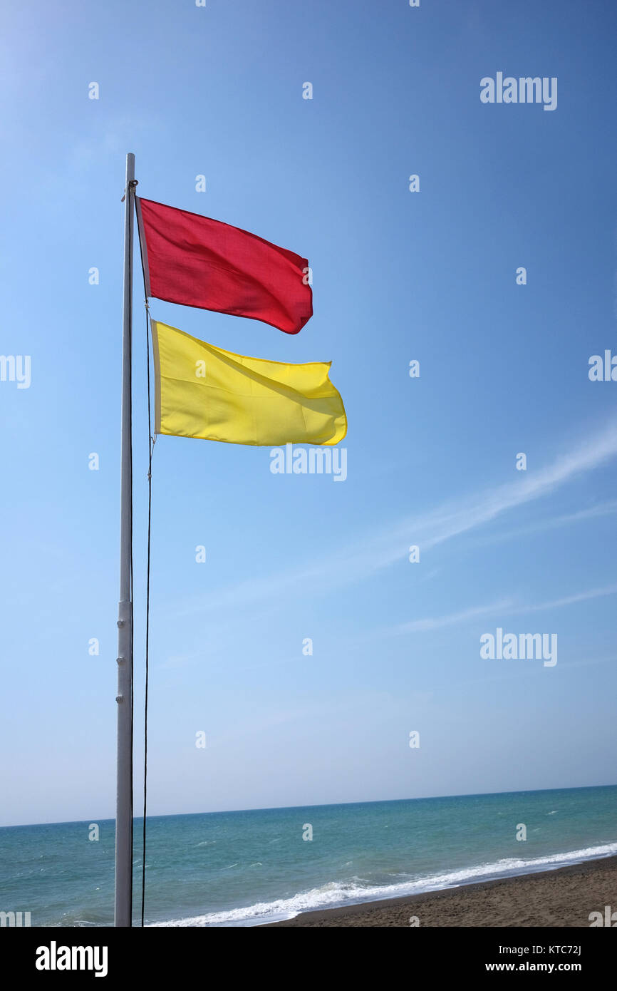 safe bathing flag Stock Photo - Alamy