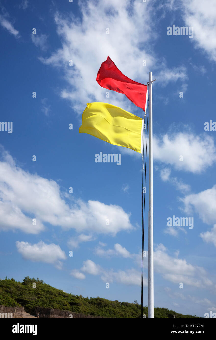 safe bathing flag Stock Photo - Alamy