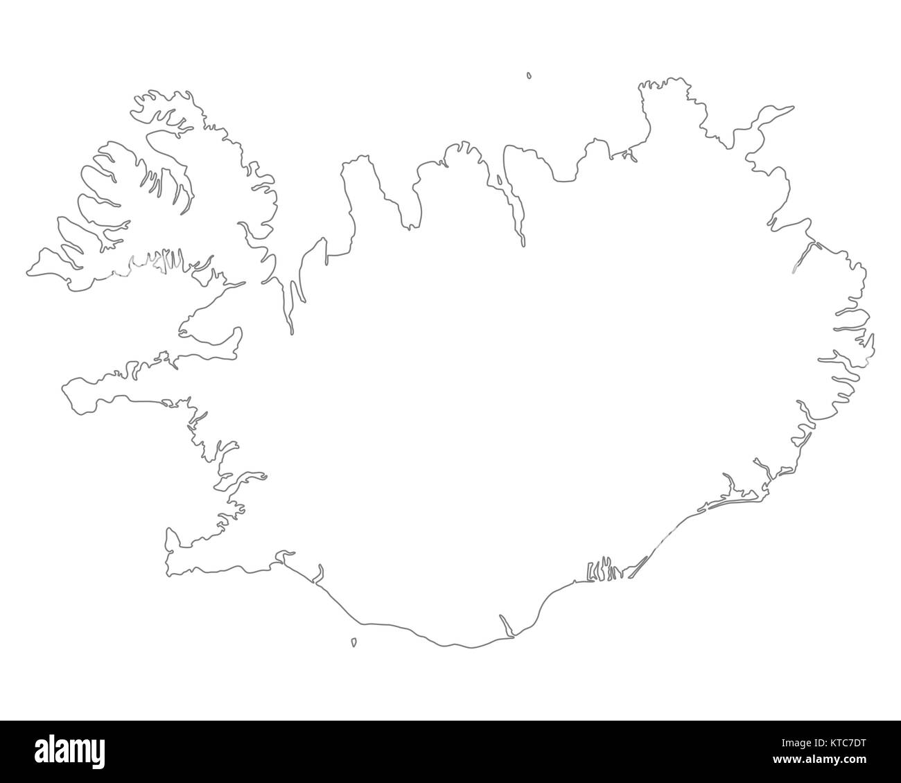 Karte von Island Stock Photo - Alamy