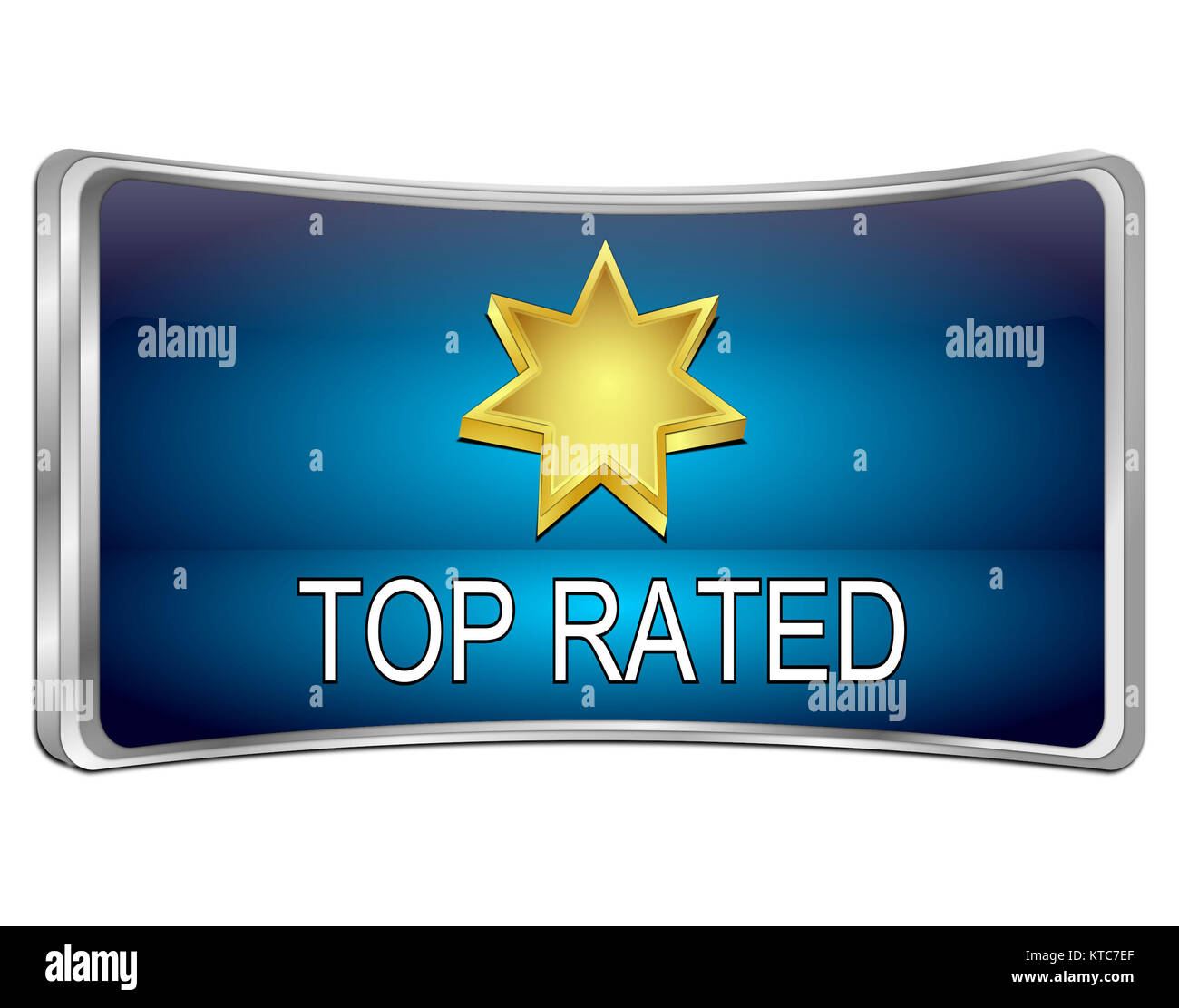 blue Top Rated Button - 3D illustration Stock Photo - Alamy