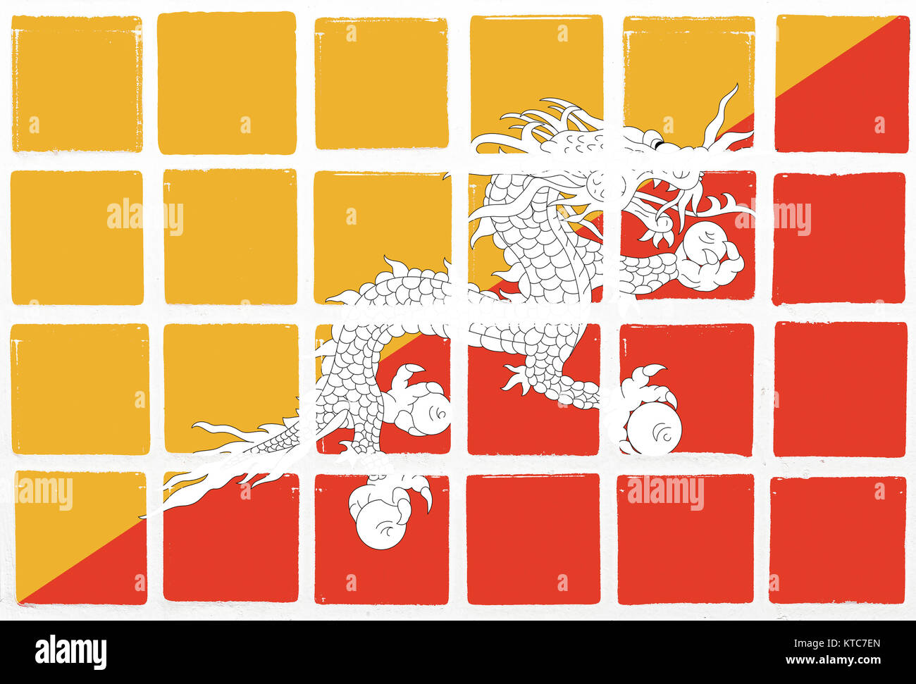 Glazed tiles bhutan flag Stock Photo - Alamy