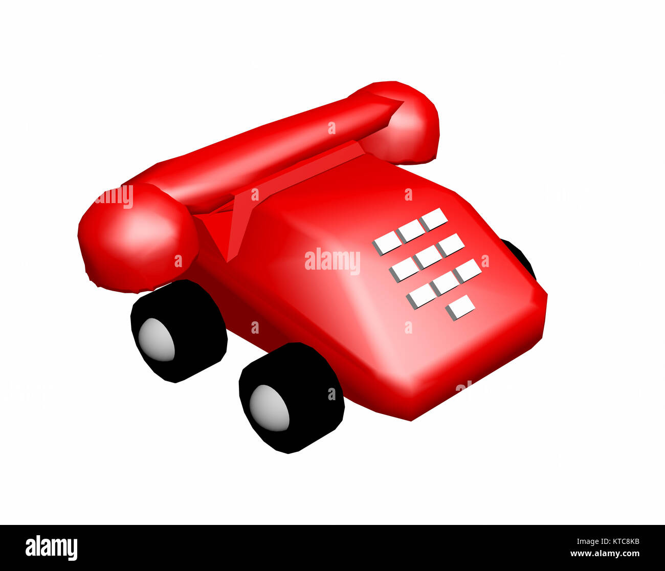red phone with wheels exposed Stock Photo - Alamy