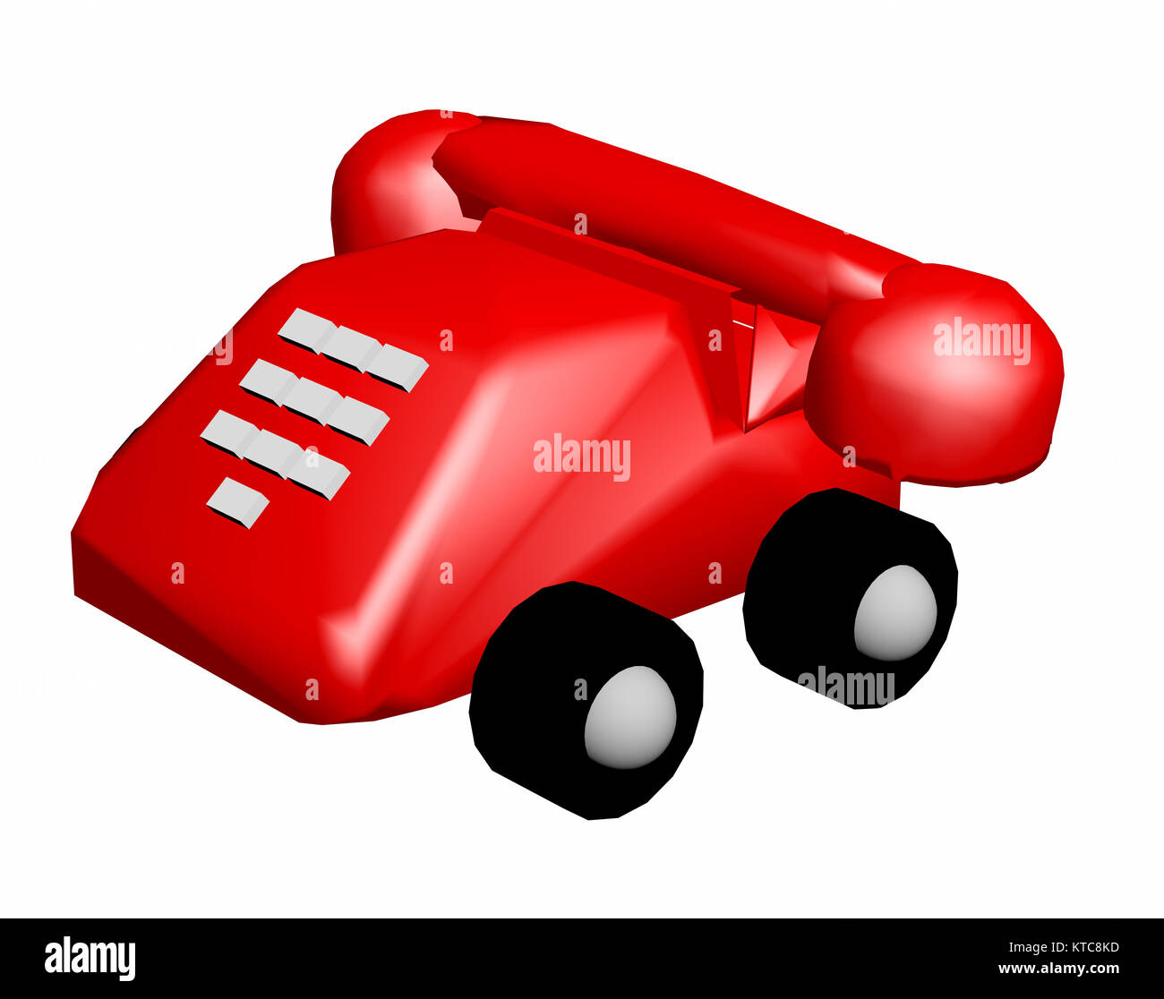 red phone with wheels exposed Stock Photo - Alamy