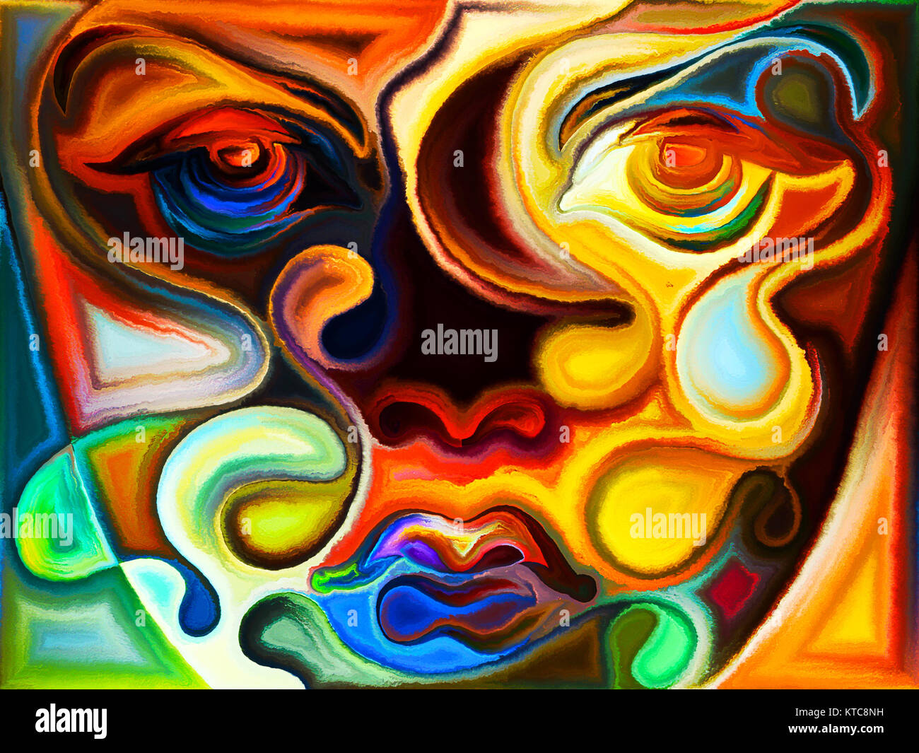 Colors of Female Portrait Stock Photo - Alamy