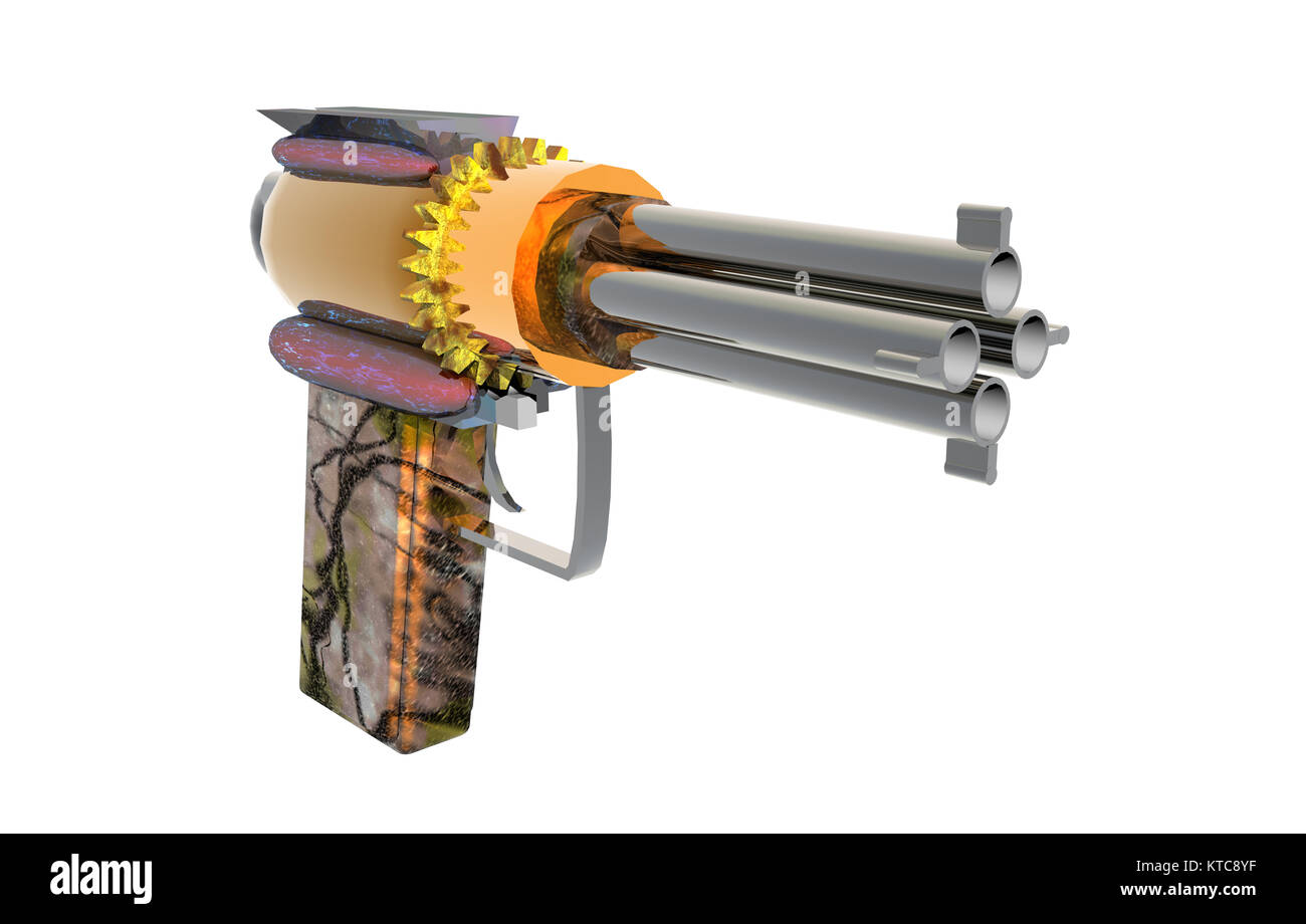 multi-barreled weapon released Stock Photo - Alamy