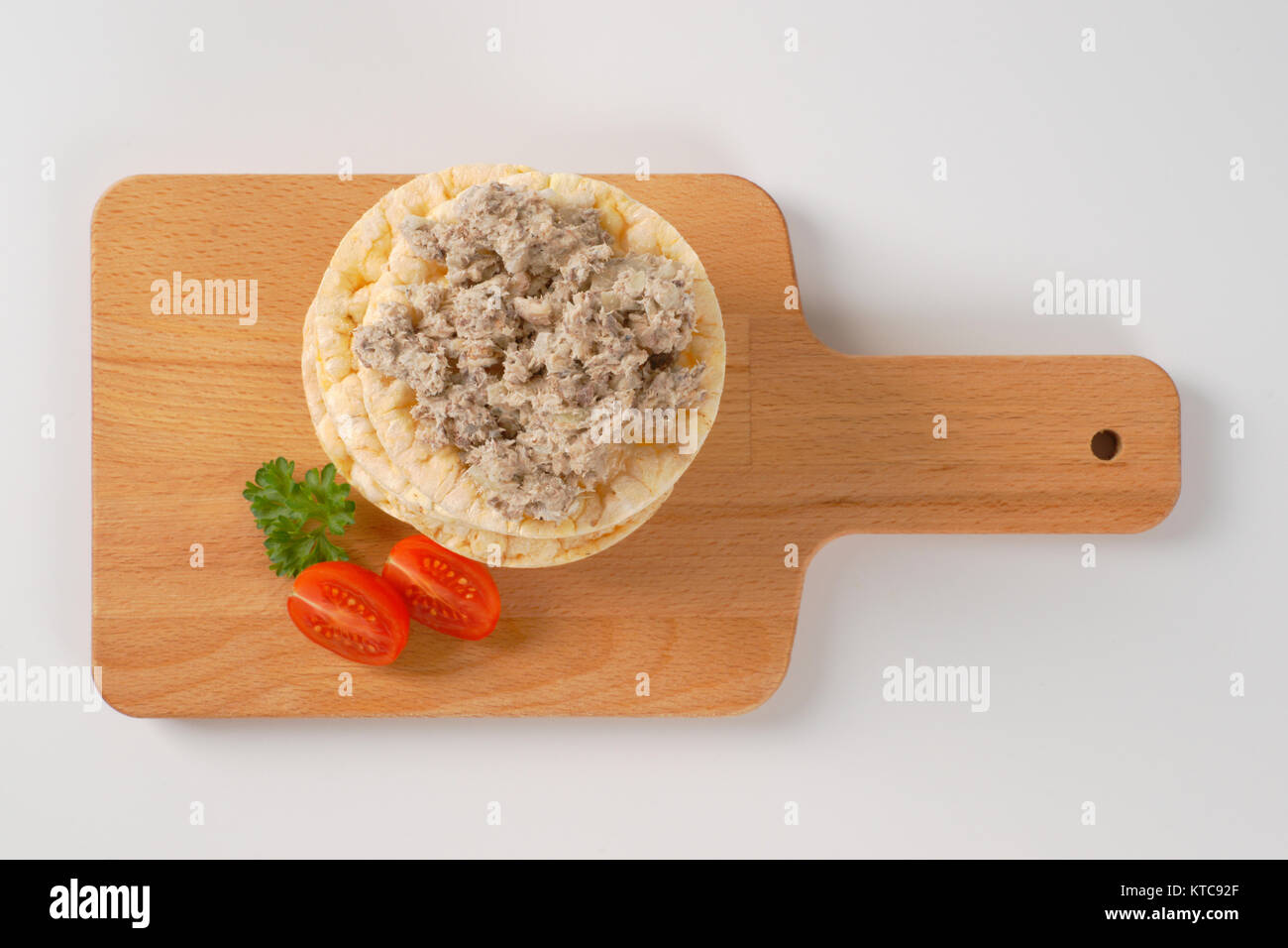 rice bread with fish spread Stock Photo - Alamy