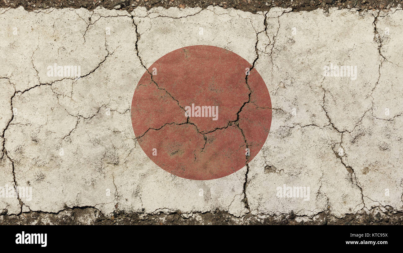 Old grunge vintage faded Japan Nippon flag Stock Photo - Alamy