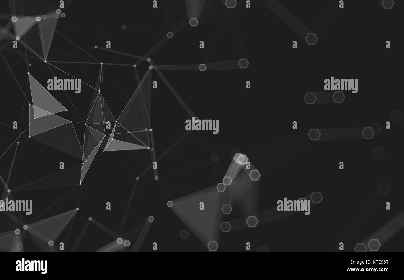 Abstract polygonal space low poly dark background, 3d rendering Stock ...