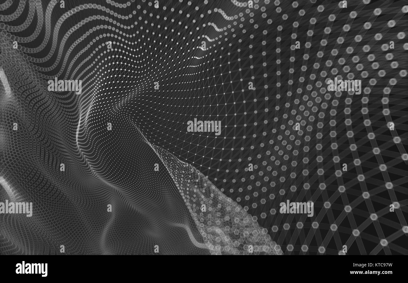 Abstract polygonal space low poly dark background, 3d rendering Stock ...