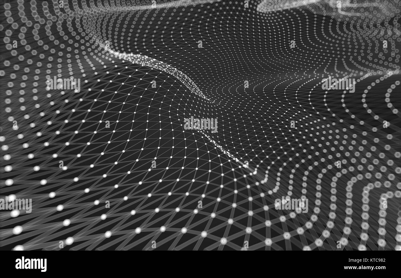 Abstract polygonal space low poly dark background, 3d rendering Stock ...