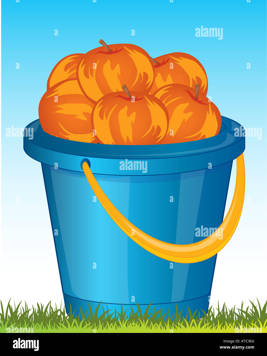 Apple Pail on herb Stock Photo - Alamy