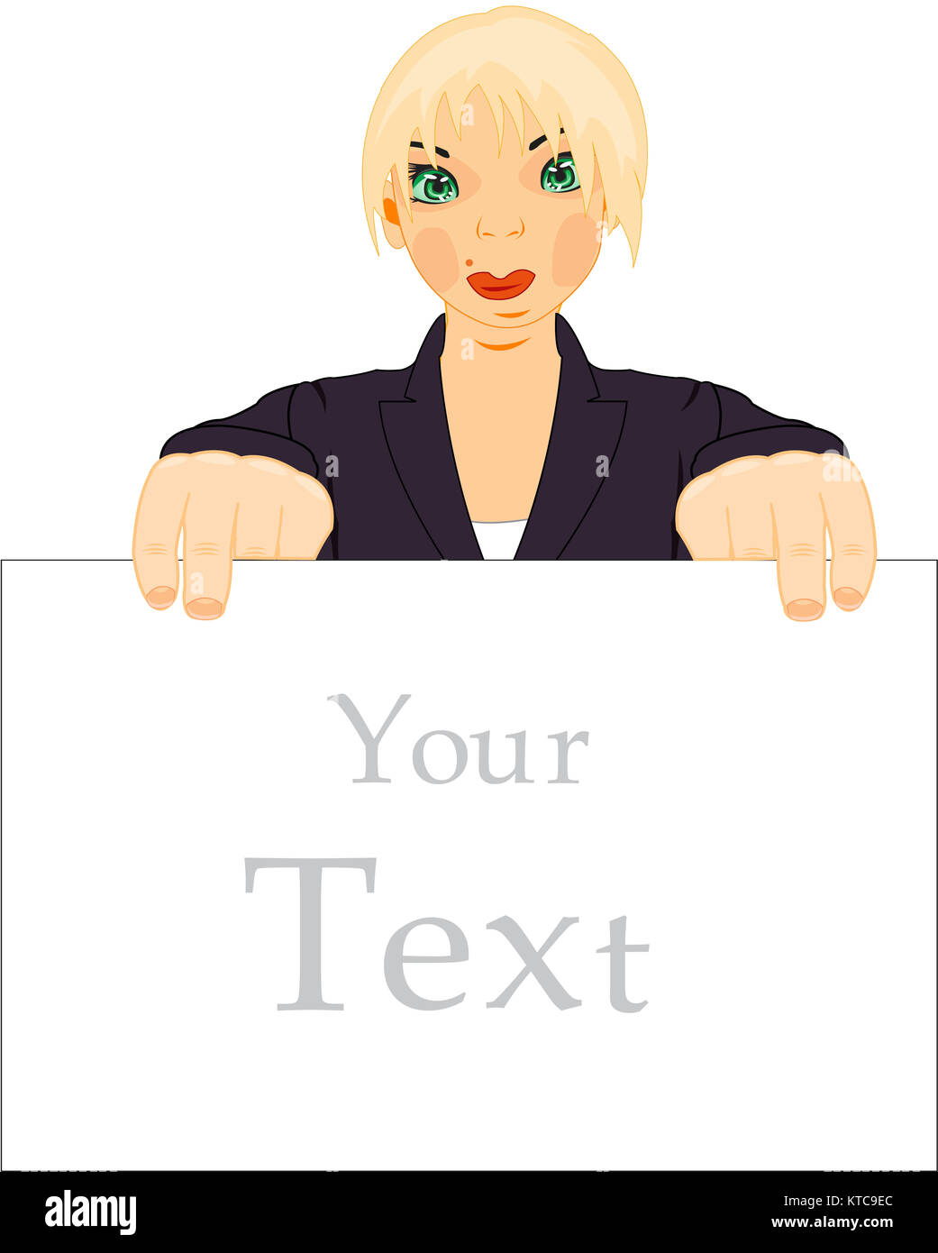 Girl with poster in hand Stock Photo - Alamy