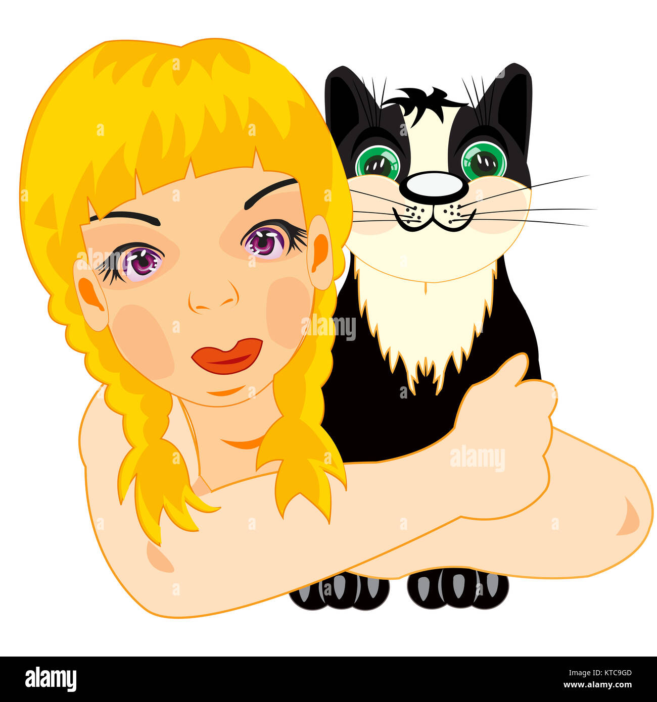 Girl with pets Cut Out Stock Images & Pictures - Alamy